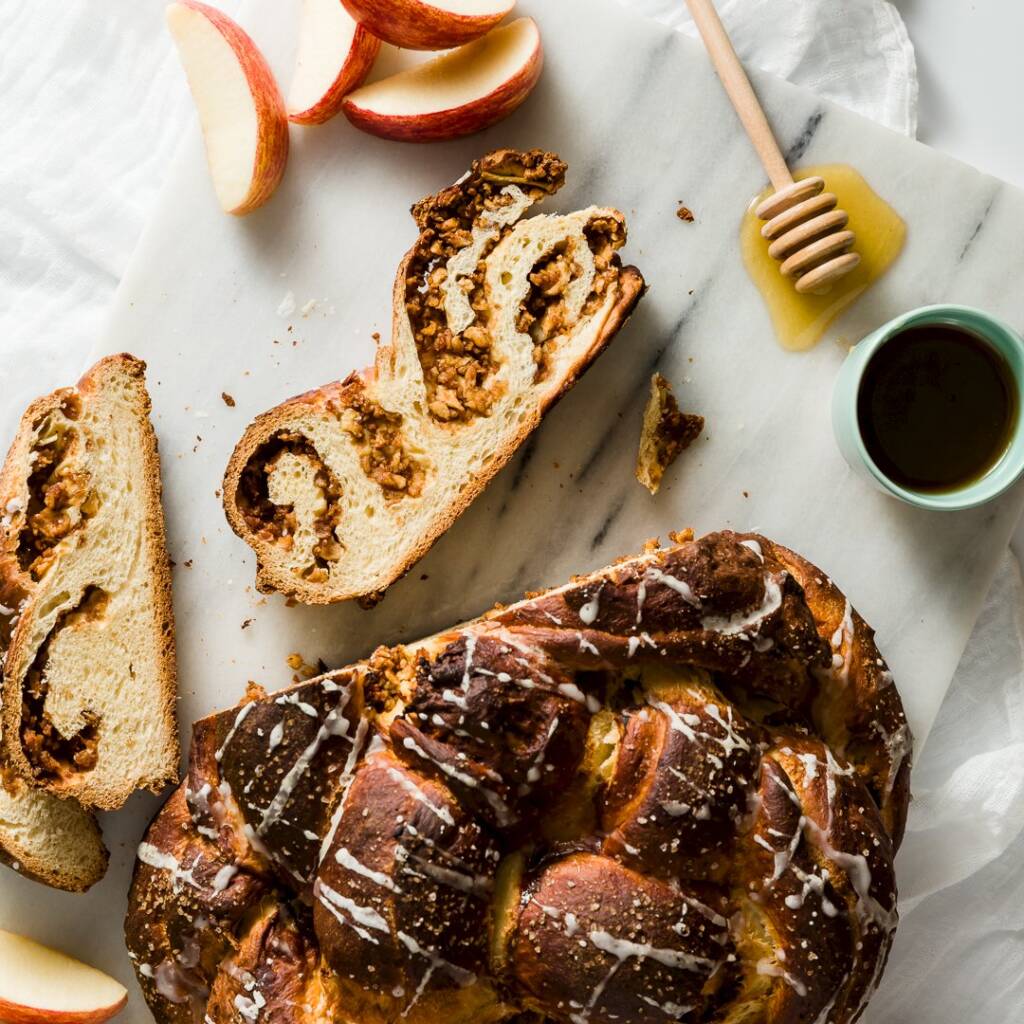 Spiced Apple Challah with a Pretzel Crust - Cupcake Project